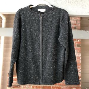 Cathy Daniels | Sweaters | Cathy Daniels Black Marled Fullzip Sweater ...